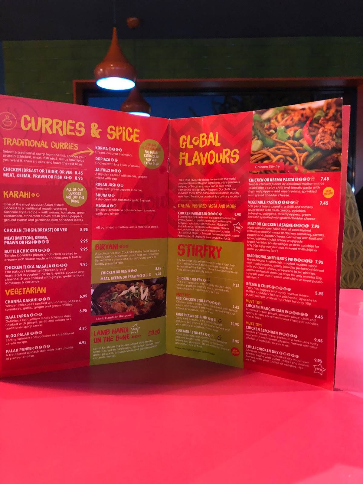 Menu at MyLahore Manchester fast food, Manchester