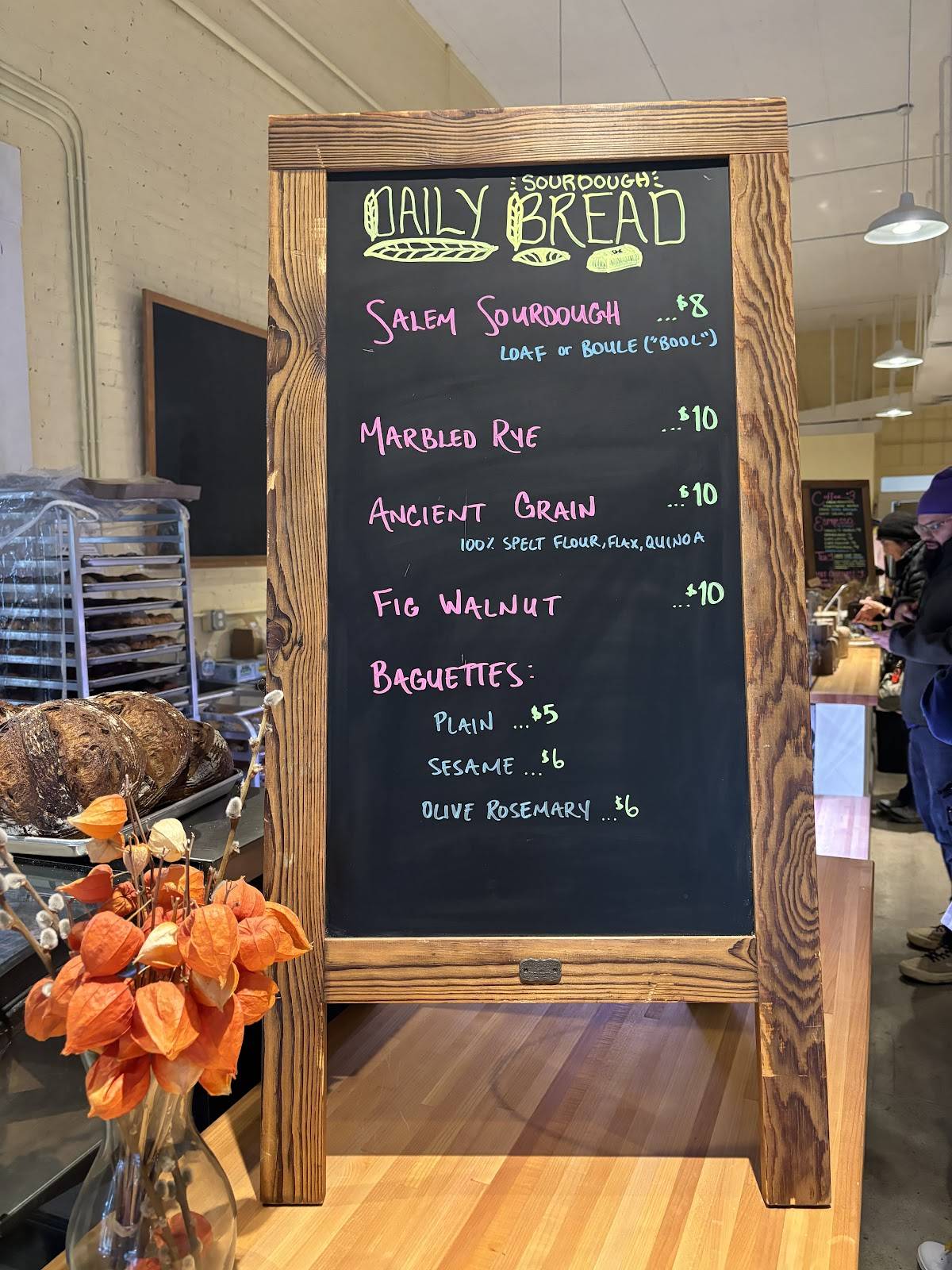 Menu at Manna Bakery, Salem