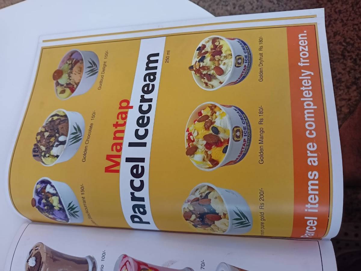 Menu at Mantap Ice Cream, Bengaluru