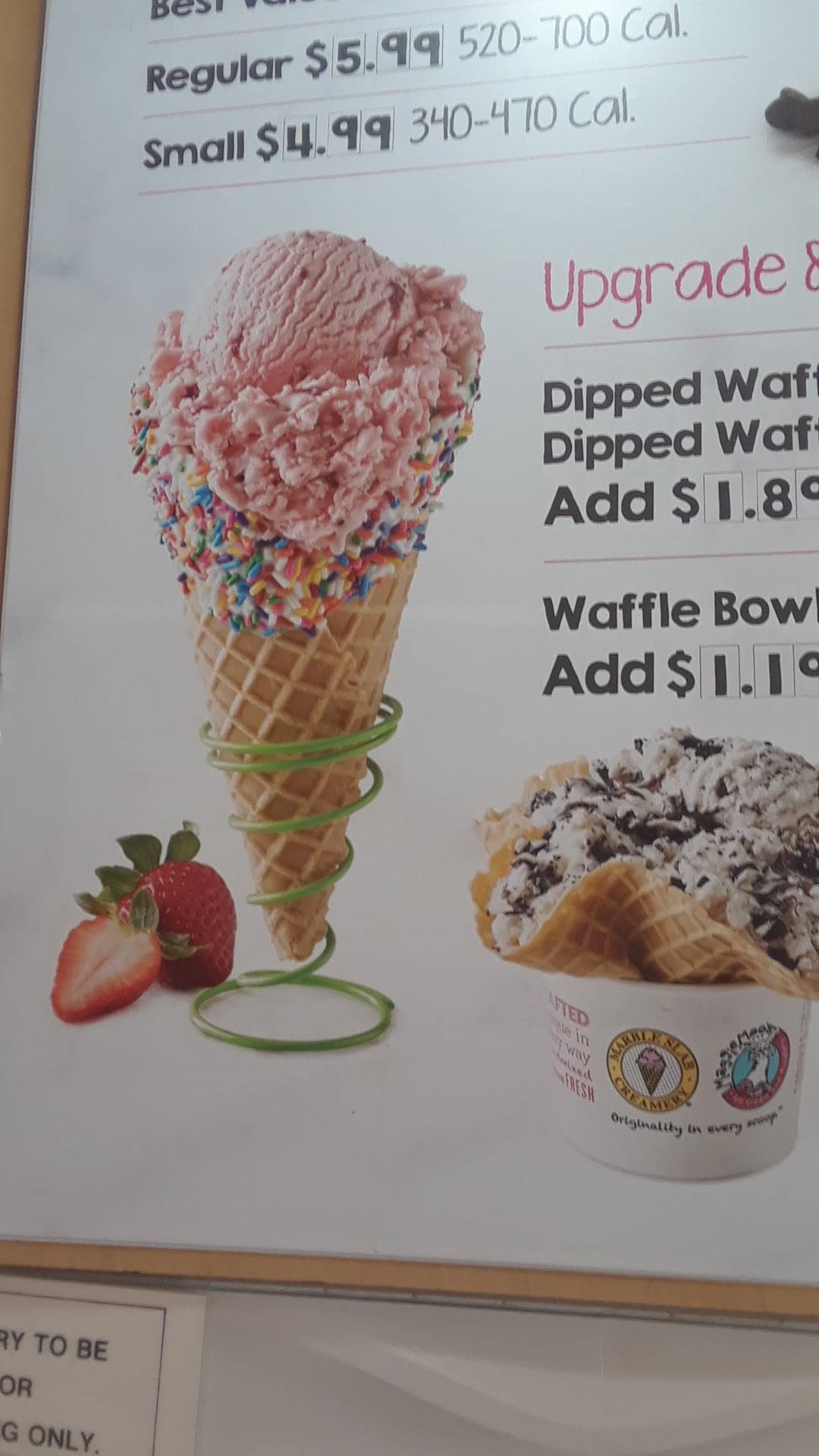 Carta del postres Marble Slab Creamery, Conroe, N Loop 336 W
