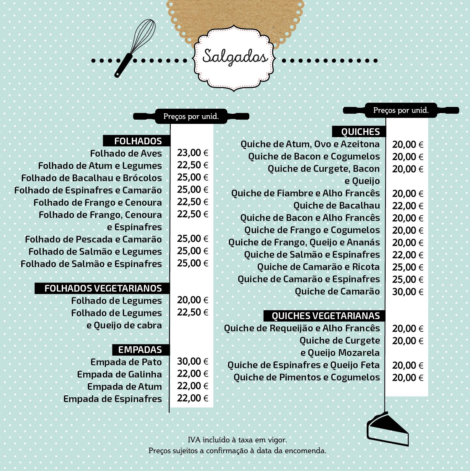 Menu em Maria Doceira restaurante, Queluz