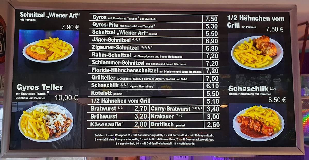 Menu at Maria´s Diner fast food, Heinsberg