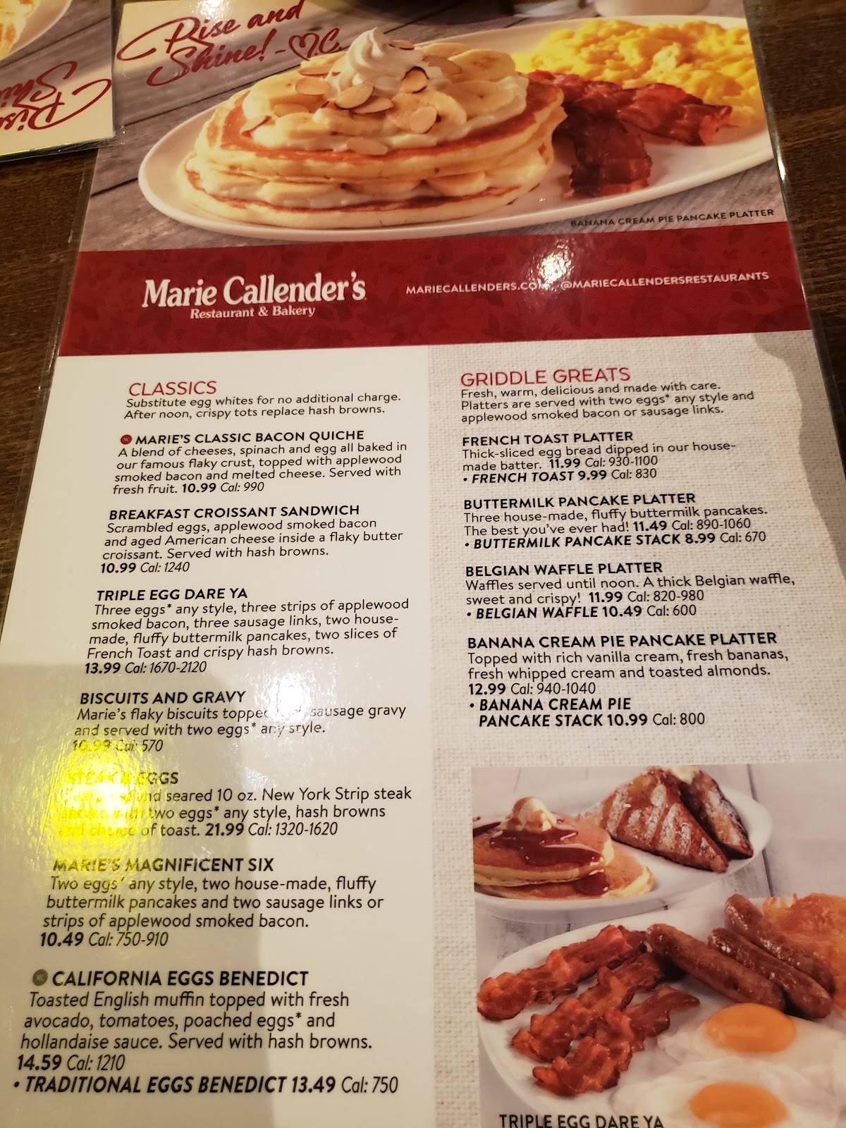 Menu at Marie Callender's Restaurant & Bakery, Riverside, Merrill Ave