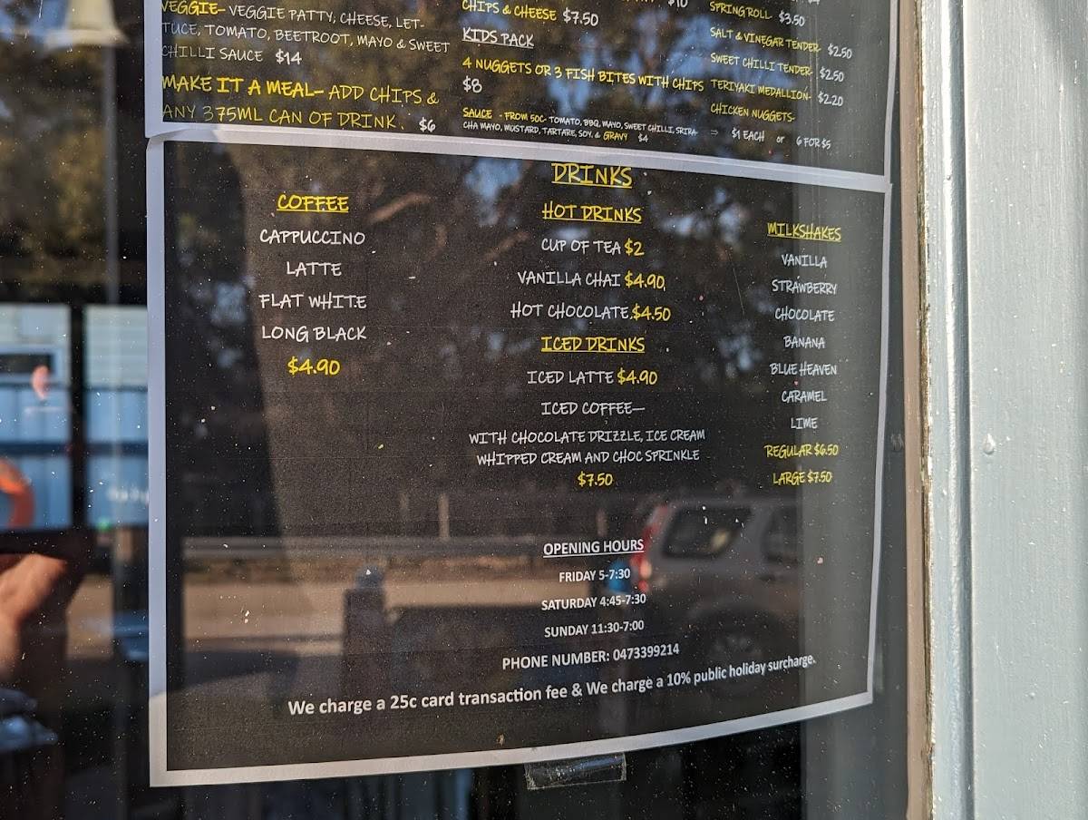 Menu at Marlo Ocean View Takeaway & Kiosk restaurant, Marlo