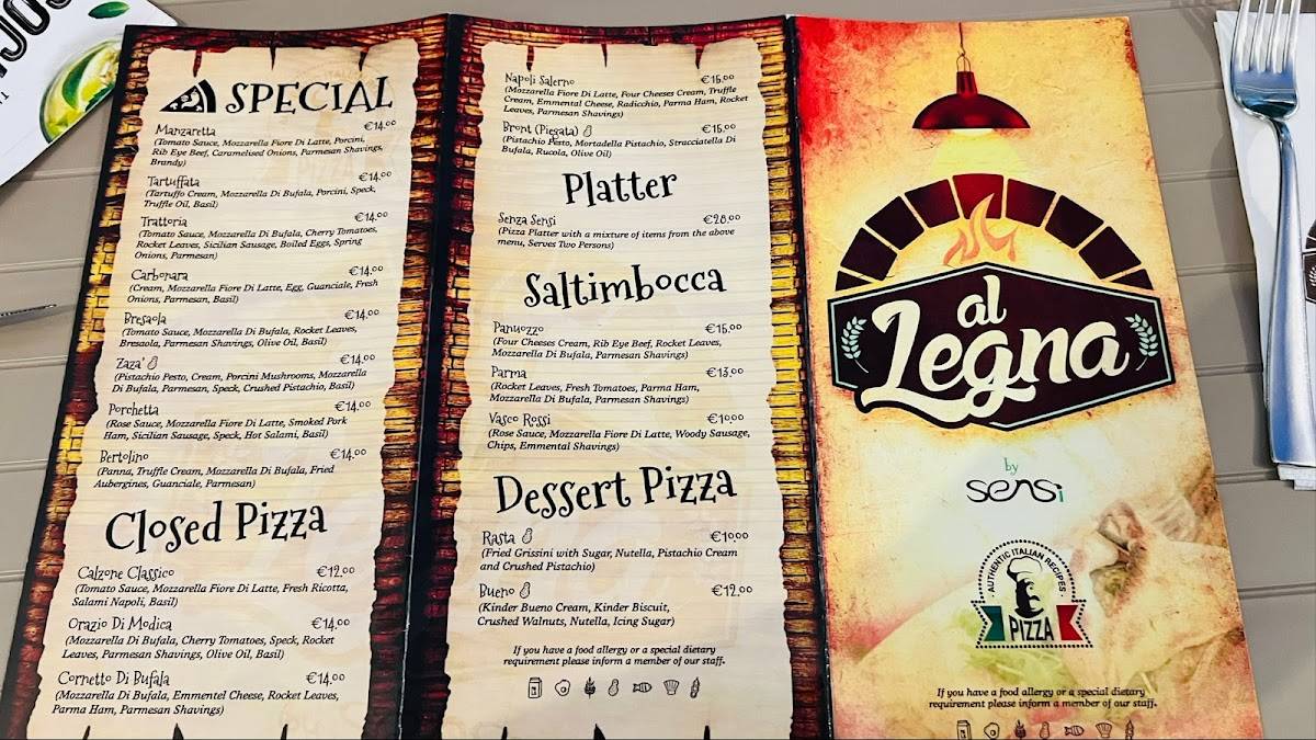 Menu at Al Legna Pizzeria, Marsaskala