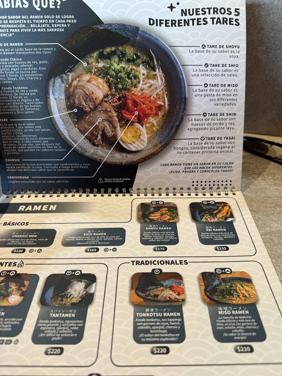 Carta del restaurante Matsuri Ramen, Saltillo
