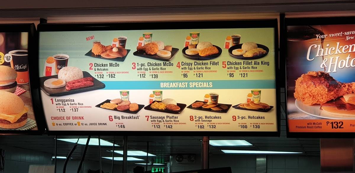 Menu at McDonald's Vista Mall Sta. Rosa restaurant, Santa Rosa, Vista Mall