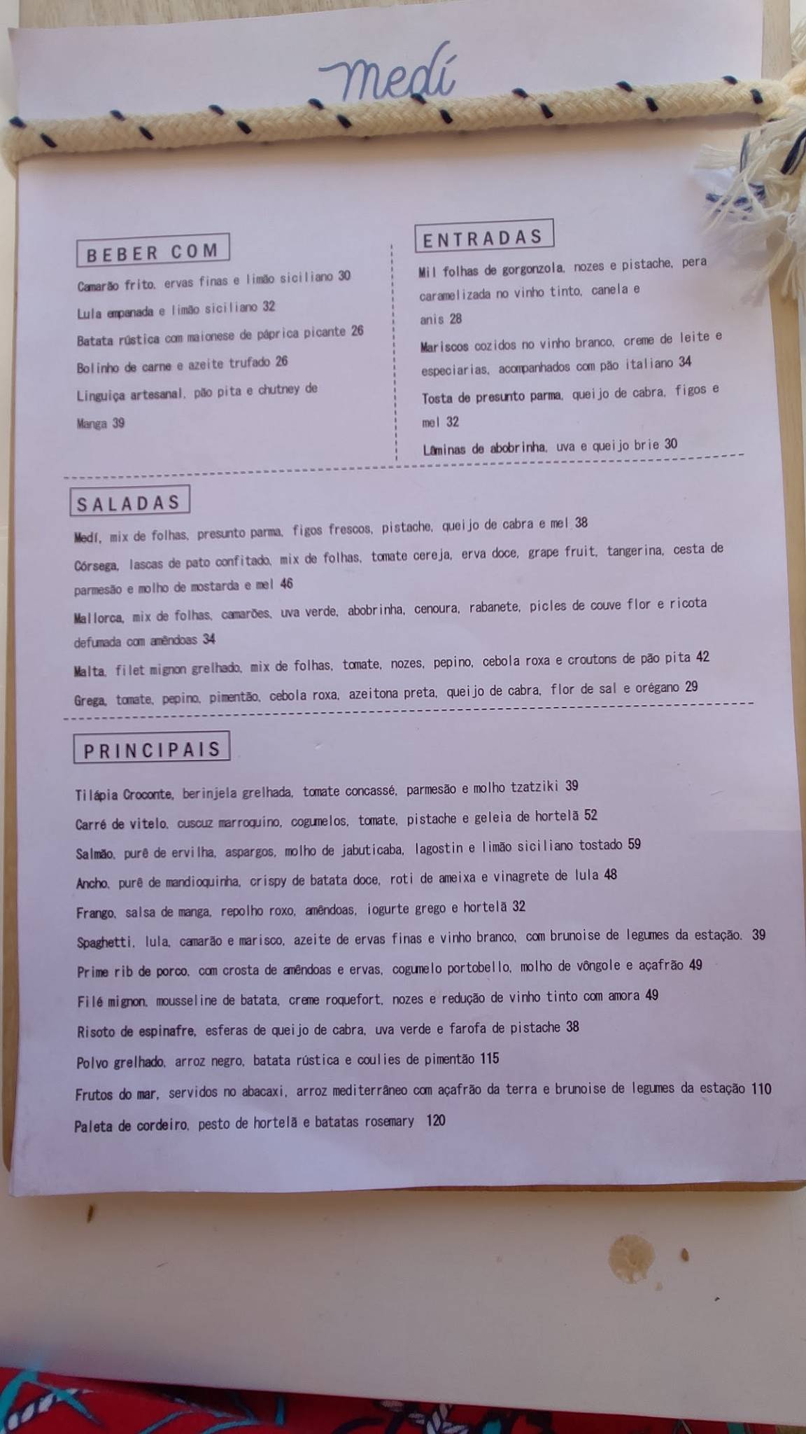 Menu em Medí Kitchen + Bar, São Paulo