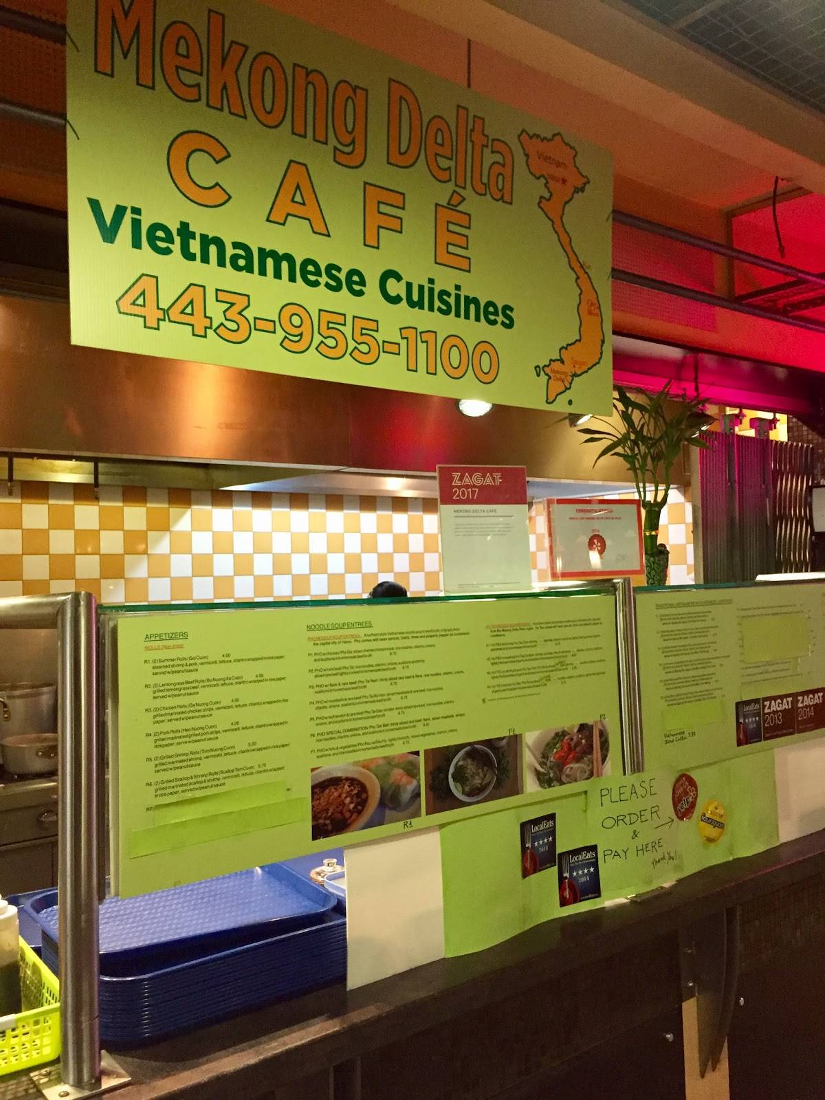 Menu at Mekong Delta Café restaurant, Baltimore