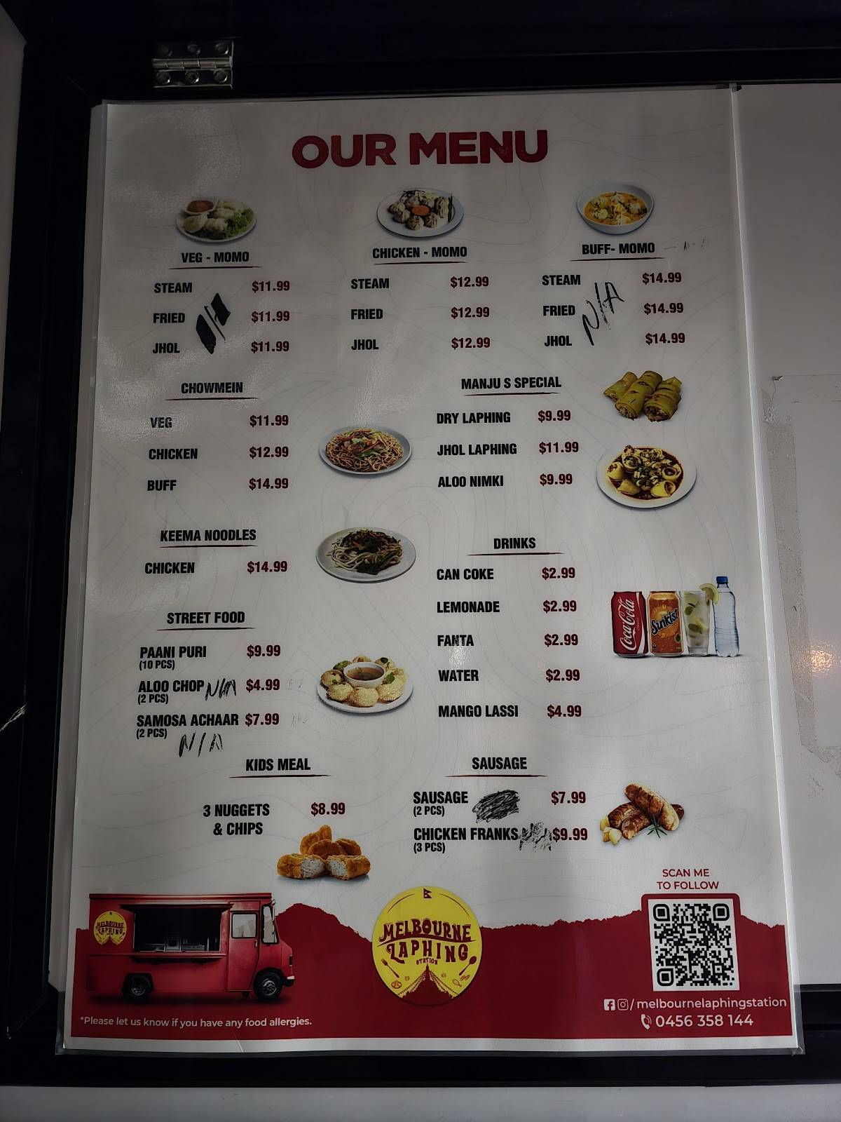 Menu at Melbourne Laphing Station restaurant, Glenroy