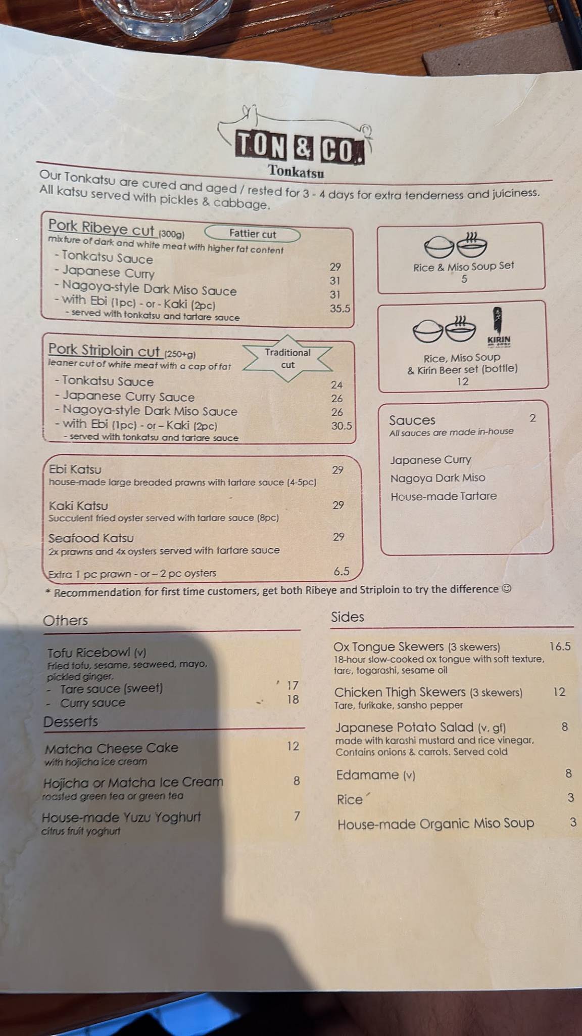 Menu at Ton & Co restaurant, Windsor