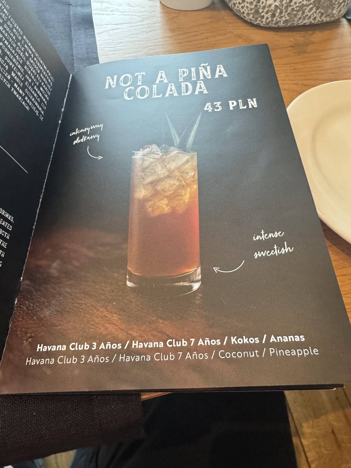 Menu at Mera Restaurant, Sopot