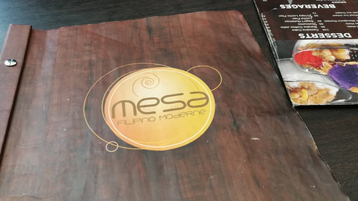 Menu at Mesa Filipino Moderne restaurant, Laoag City