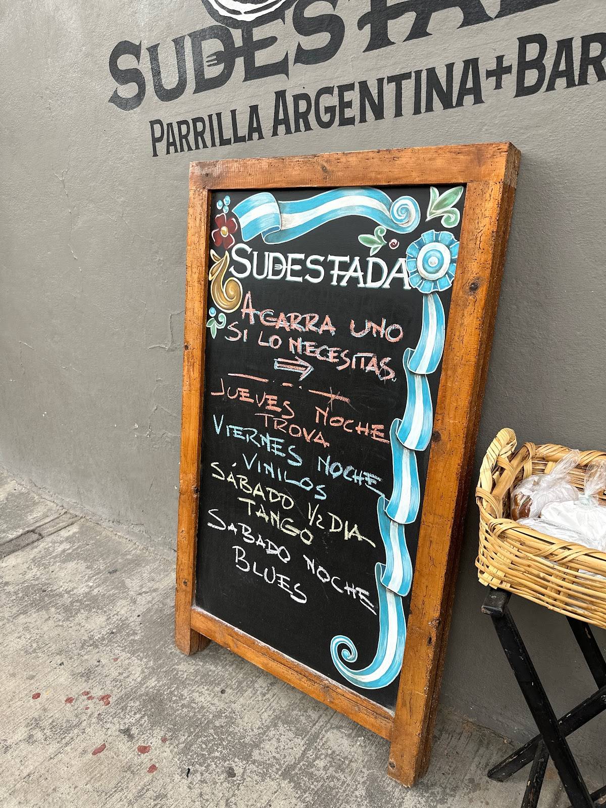 Carta del restaurante Sudestada, San Lorenzo Acopilco