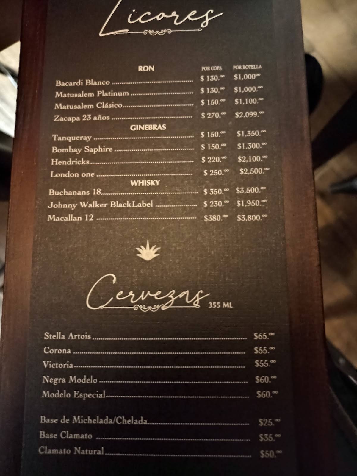 Menu at Mezcalería Santo de mi Devoción pub & bar, Oaxaca