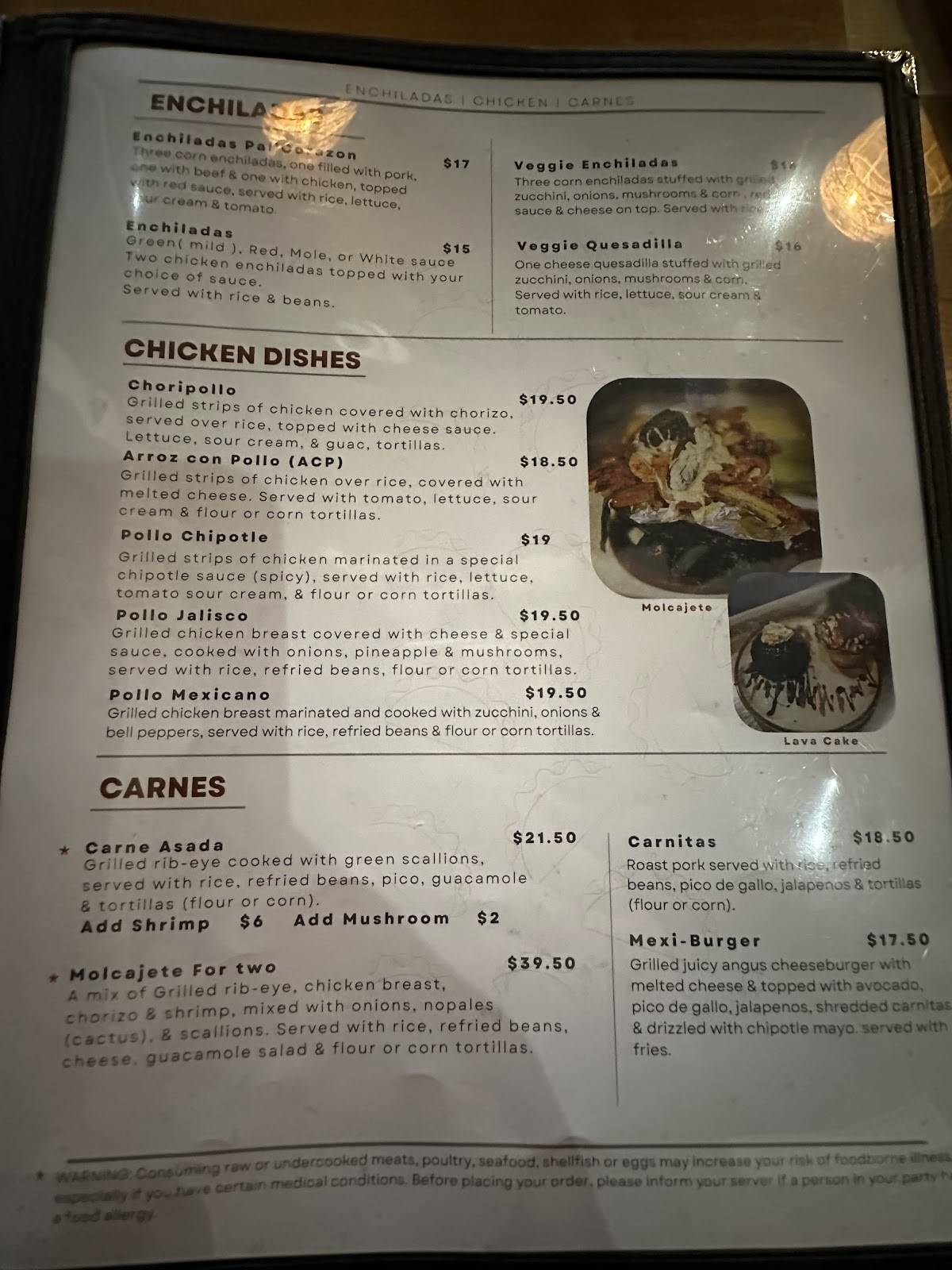 Menu at Mi Corazon Mexican Grill pub & bar, Greenfield