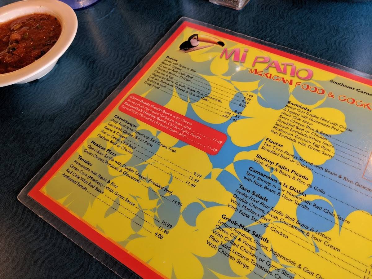 Menu at Mi Patio Mexican Restaurant, Phoenix