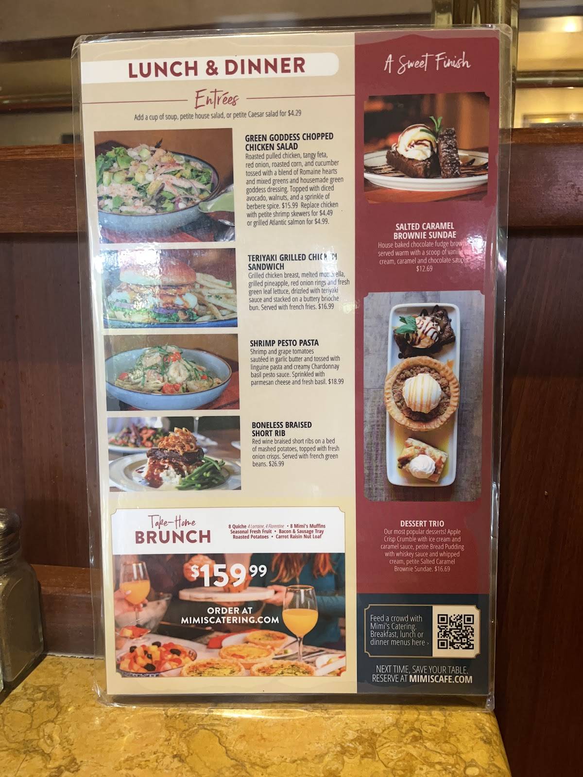 Menu at Mimi's Cafe, Knoxville, Parkside Dr