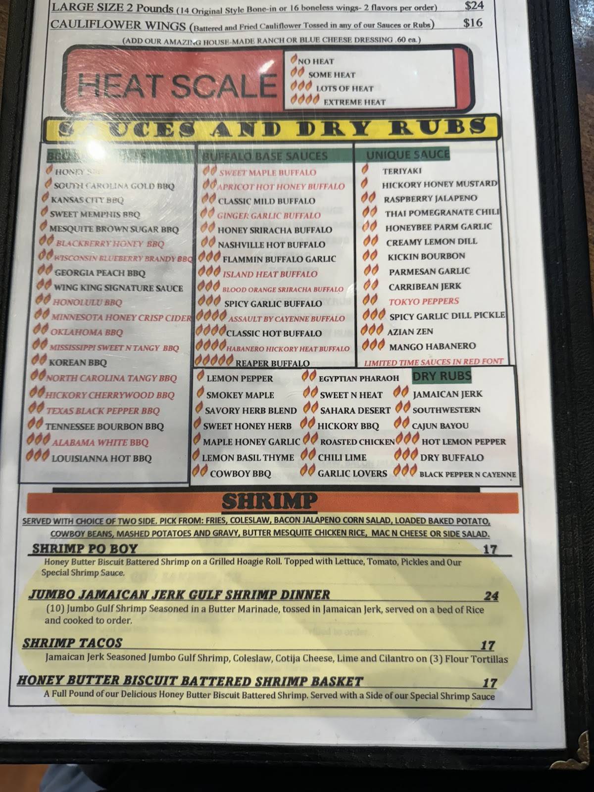 Menu at Minnesota Wing King pub & bar, Saint Peter