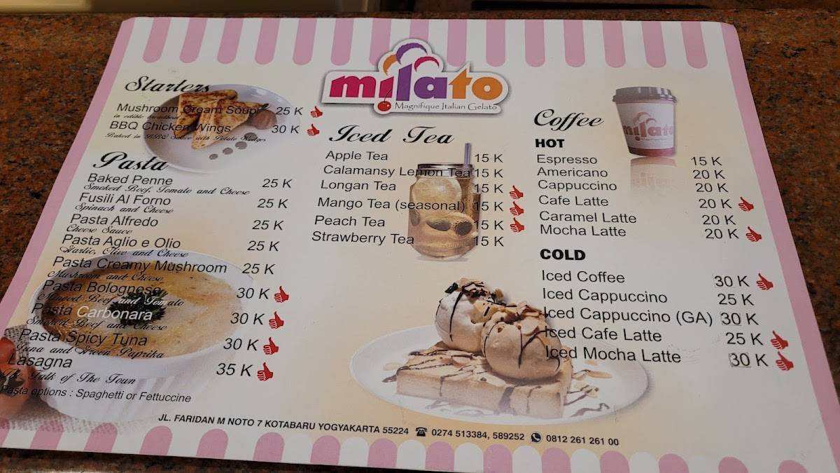 Menu at Mirota Bakery, Yogyakarta, Jl. F.M. Noto No.7