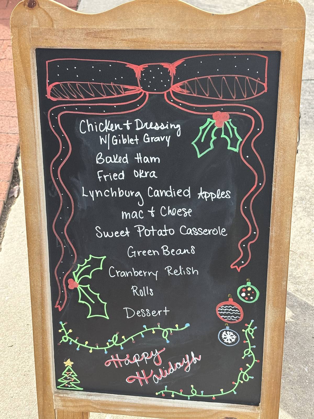 Menu at Miss Mary Bobo's Restaurant, Lynchburg