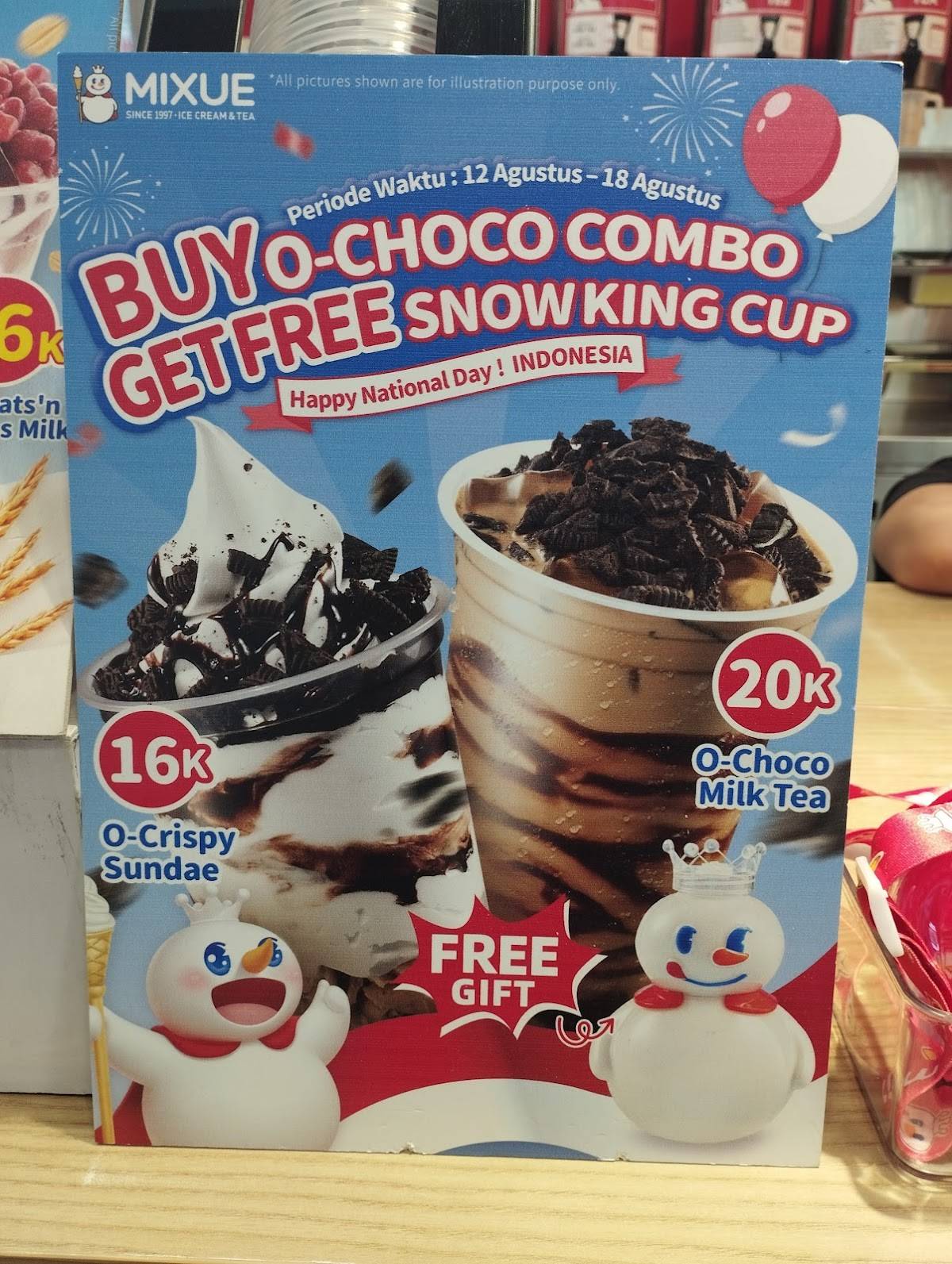 Menu at Mixue Pluit Sakti, Jakarta