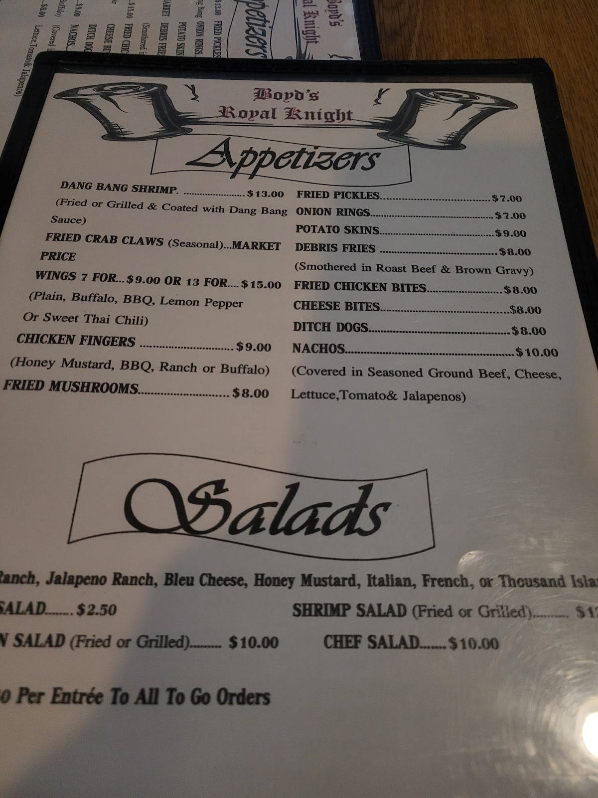 Menu at Royal Knight Restaurant, Mobile