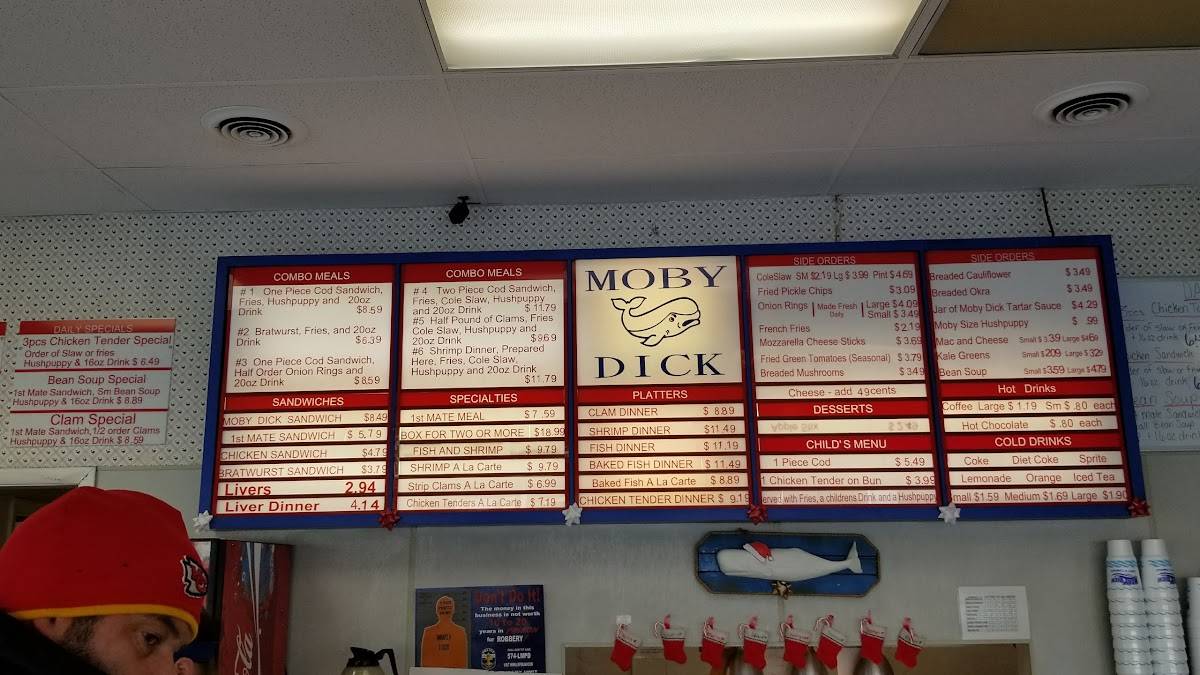 Menu at Moby Dick Seafood Restaurant, Louisville, S 3rd St