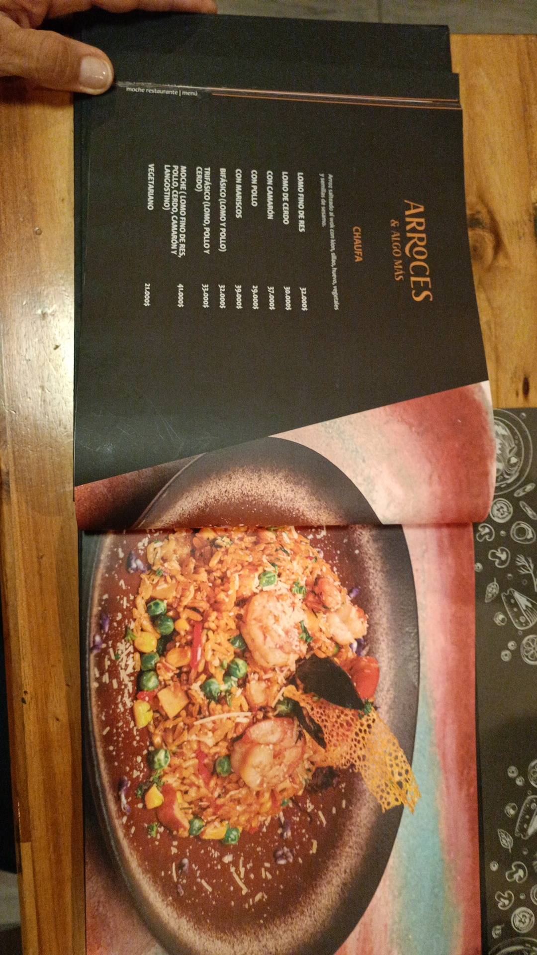 Carta de Moche Restaurante Cocina Peruana, Villavicencio