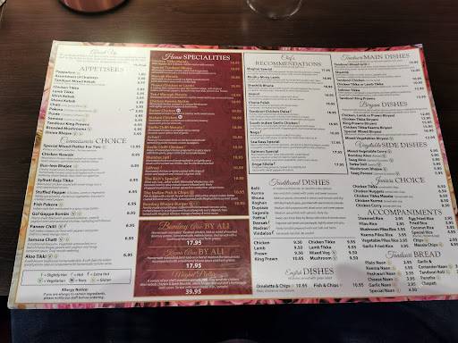 Menu at Moghul Palace restaurant, Walsall
