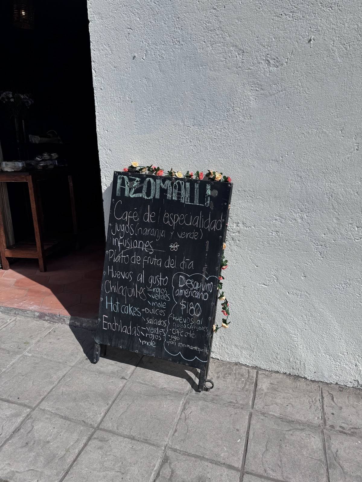 Carta de cafetería Mokafé, San Miguel de Allende
