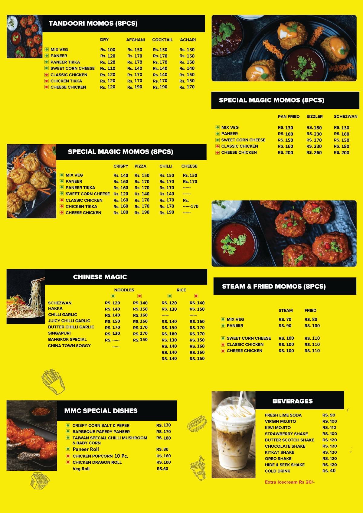 Menu at Momo magic cafe pupri, Pupri