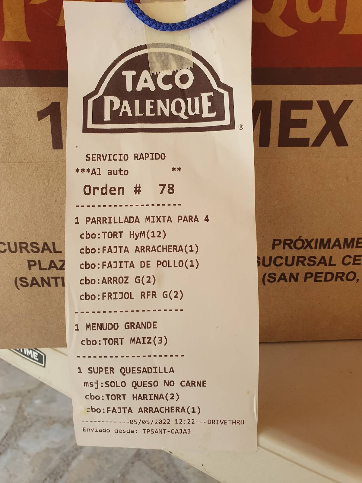 Carta del restaurante Taco Palenque, Monterrey, Carr Nacional 261