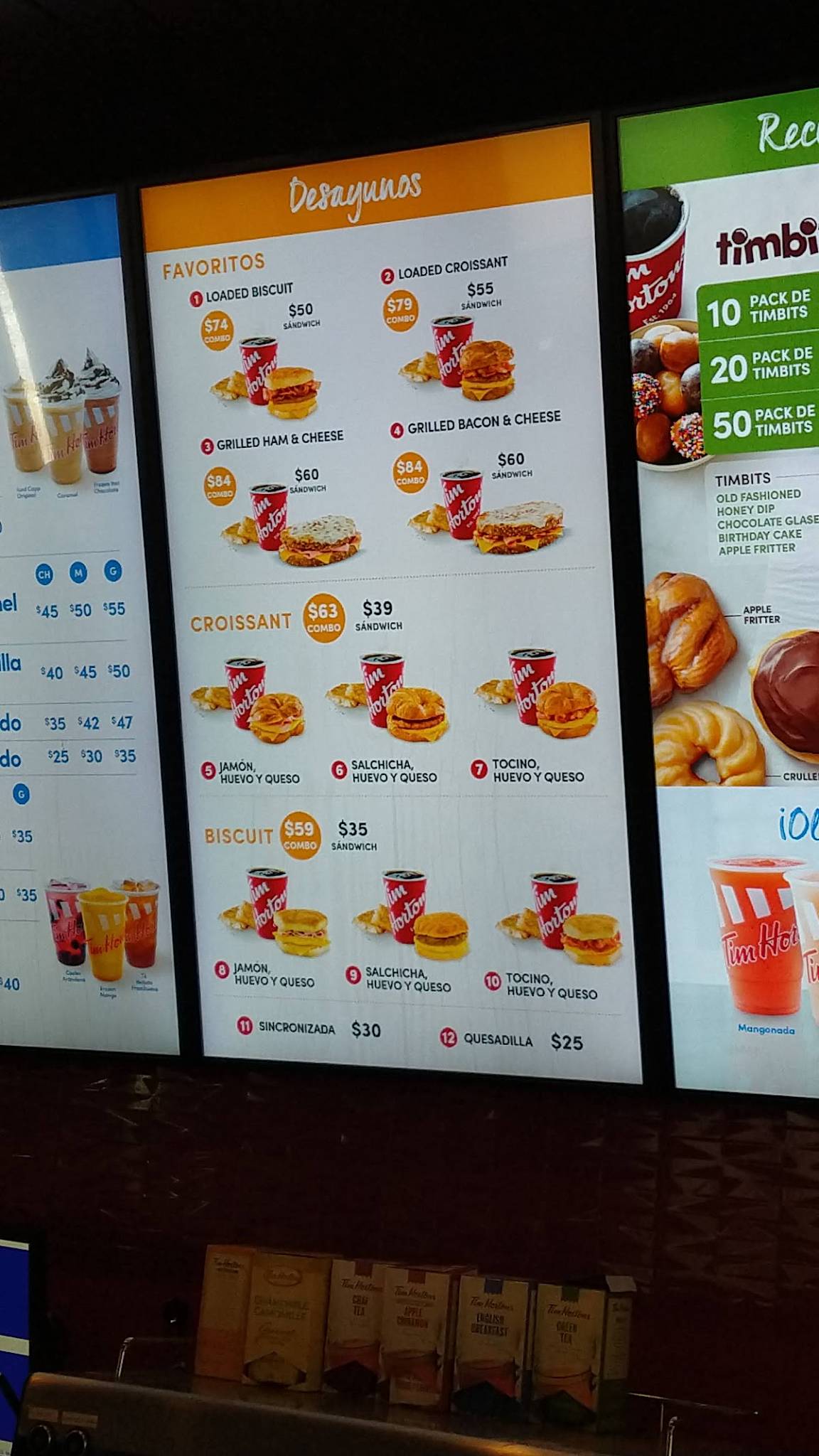 Carta del café Tim Hortons Pletórico, Monterrey, Carretera Nacional 100 ...