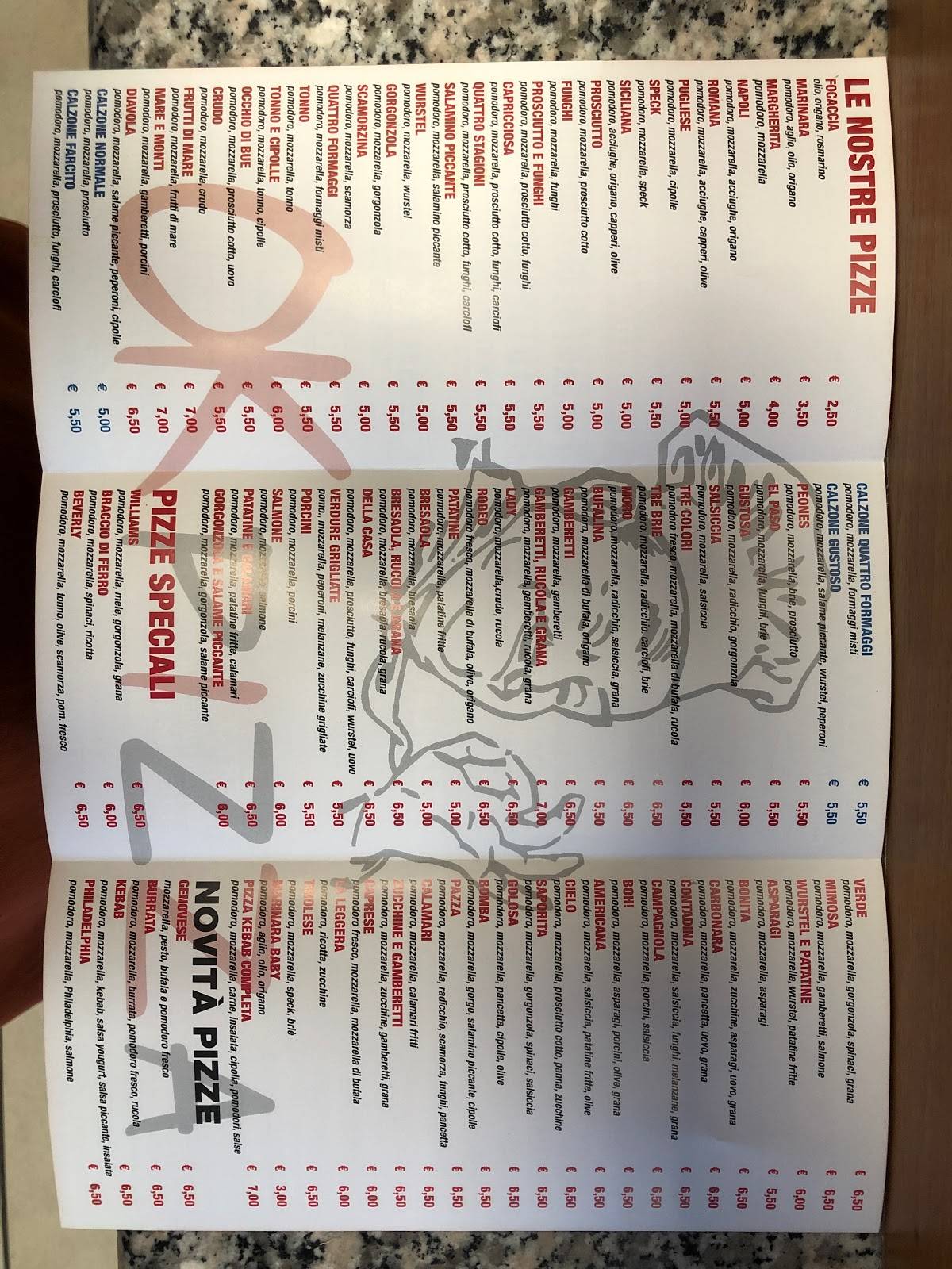 Menu da Ok Pizza ristorante, Montirone