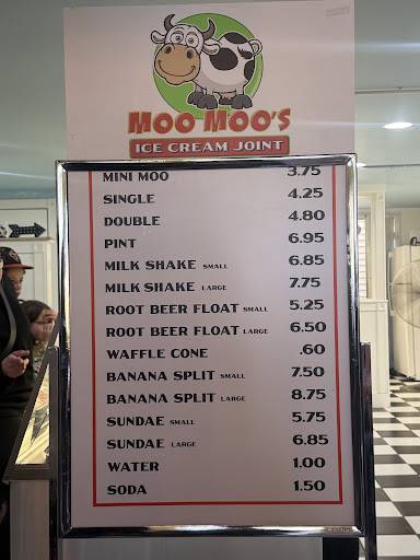 Menu at Moo Moo's Ice Cream Joint restaurant, Mattawan