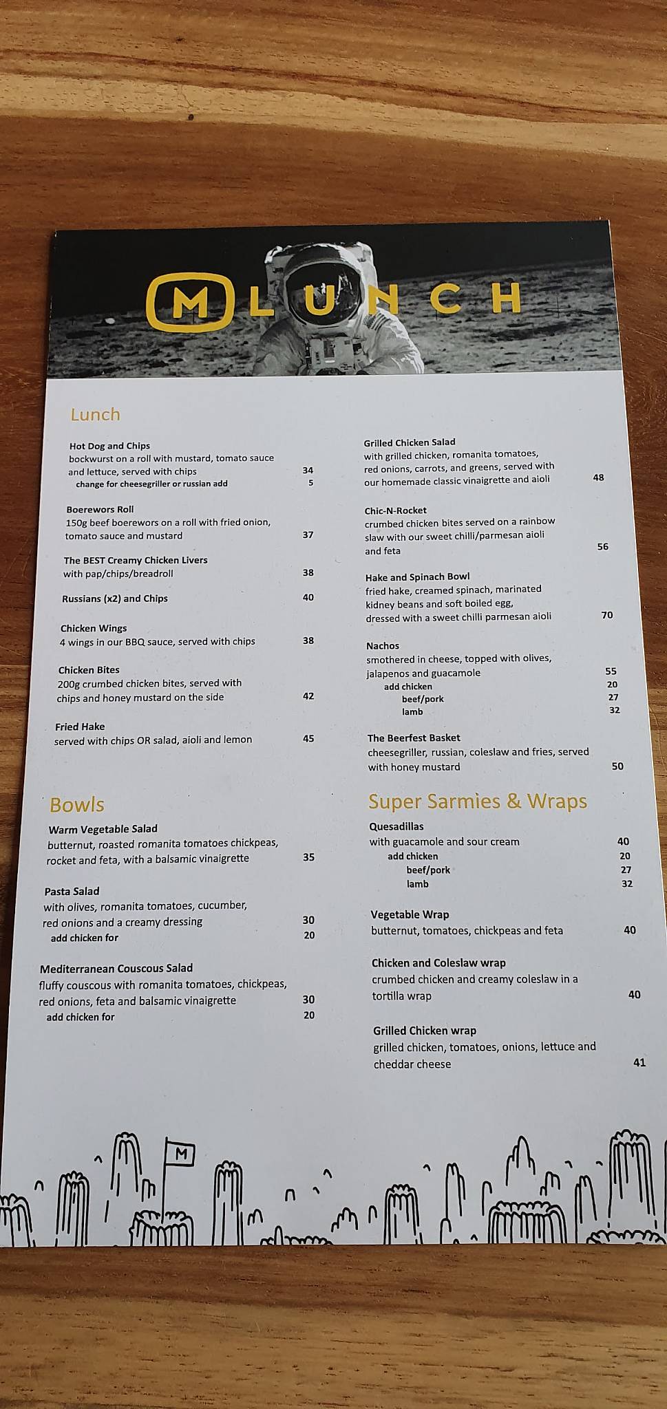 Speisekarte von Moonshot Café restaurant, Pretoria