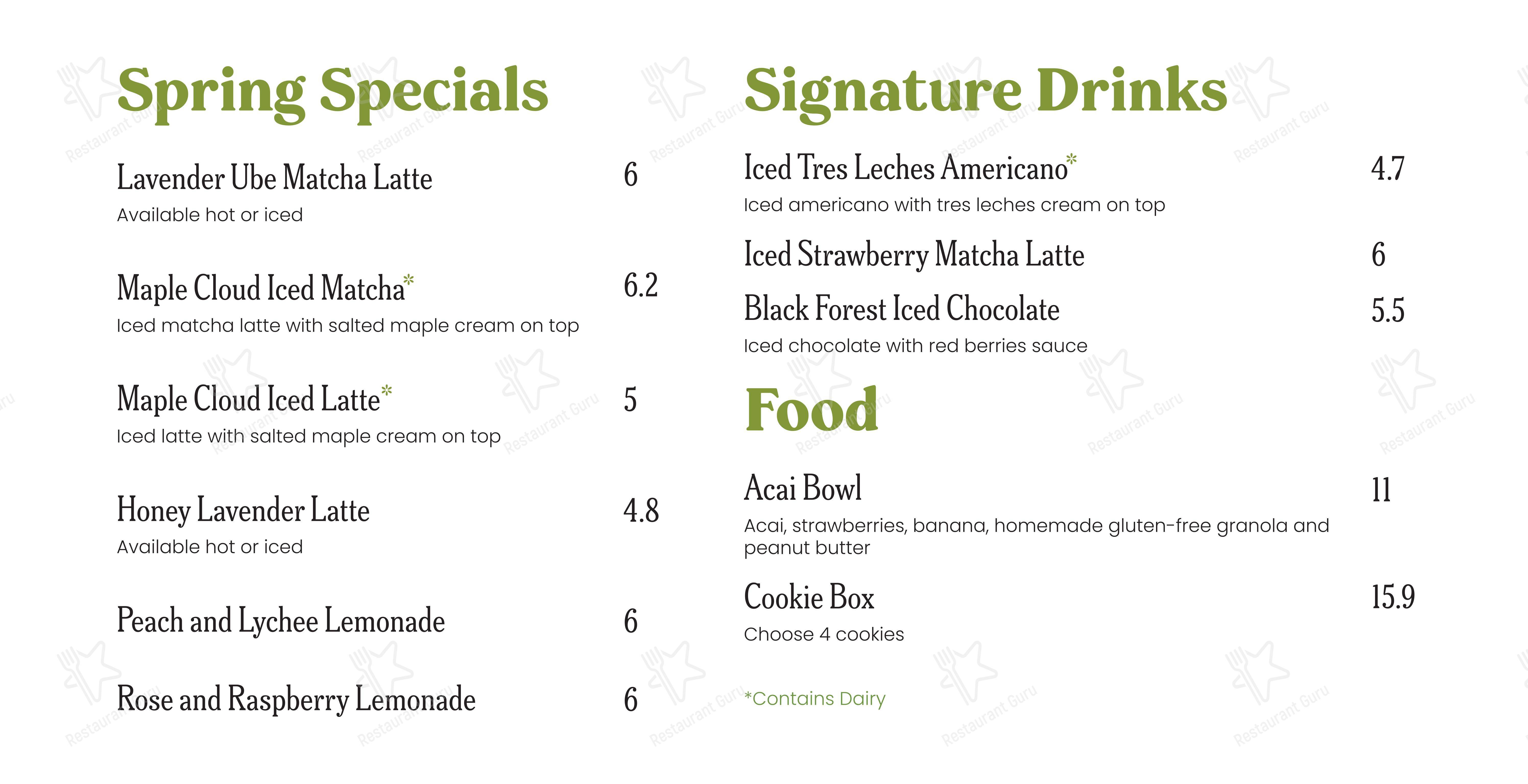 Menu at Morena Belgravia restaurant, London