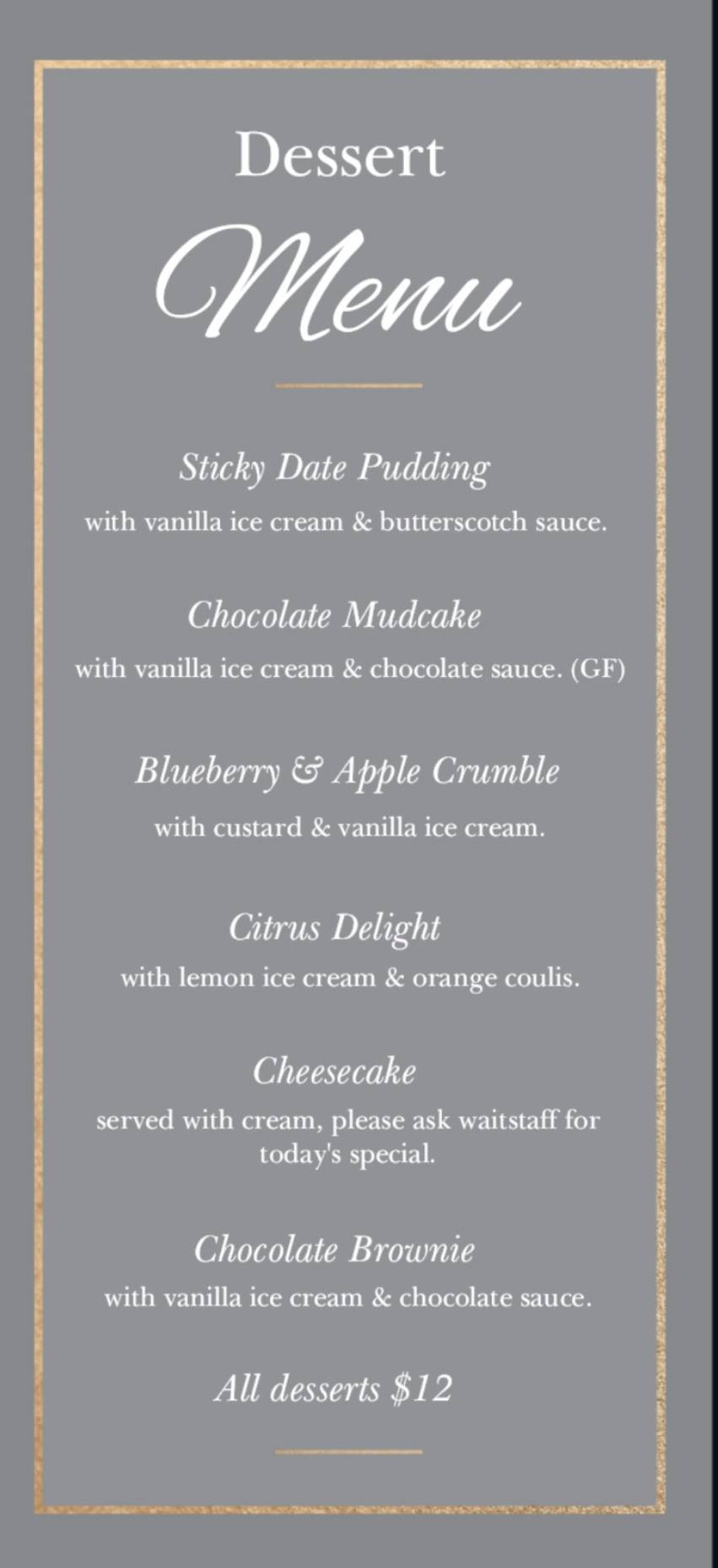 Menu at Mosgiel Tavern restaurant, Mosgiel