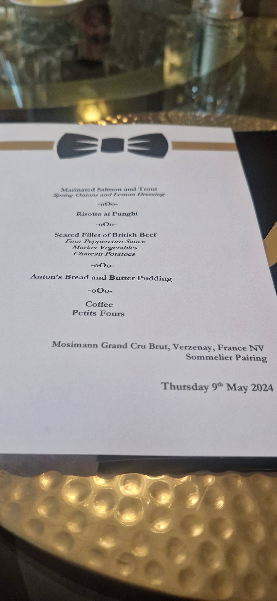 Menu at Mosimann's pub & bar, London