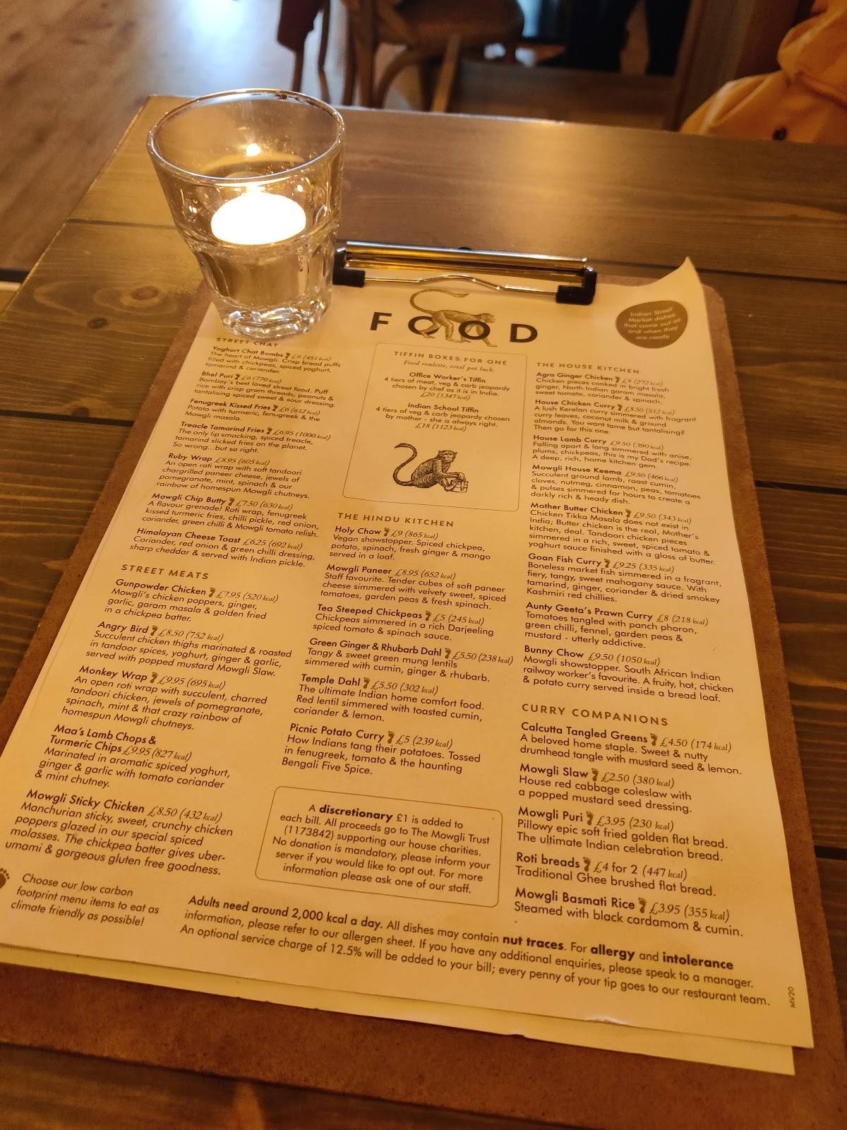 Menu at Mowgli Street Food Bold Street restaurant, Liverpool, 69 Bold St