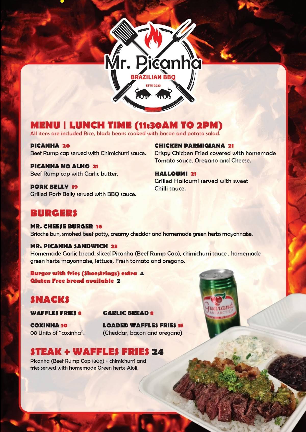 Menu at Mr Picanha restaurant, Cromwell