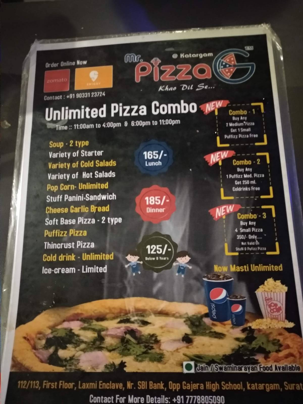 Menu at Mr.Pizza G, Surat, Shop No-F1 First Floor PMB-Pluto Multiplex ...