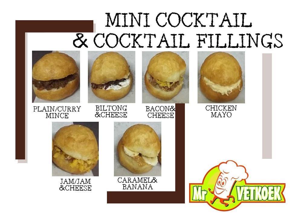 Menu at Mr Vetkoek restaurant, Kimberley