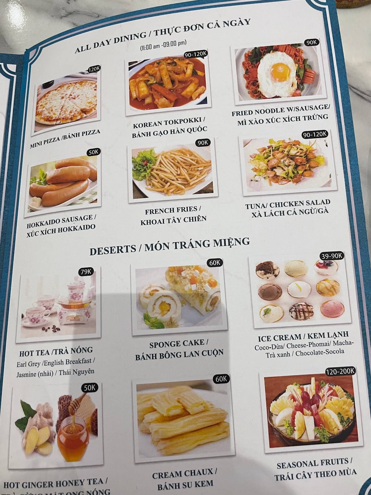 Menu at MrP Bingsu & Tea Phan Đình Giót, Ho Chi Minh City