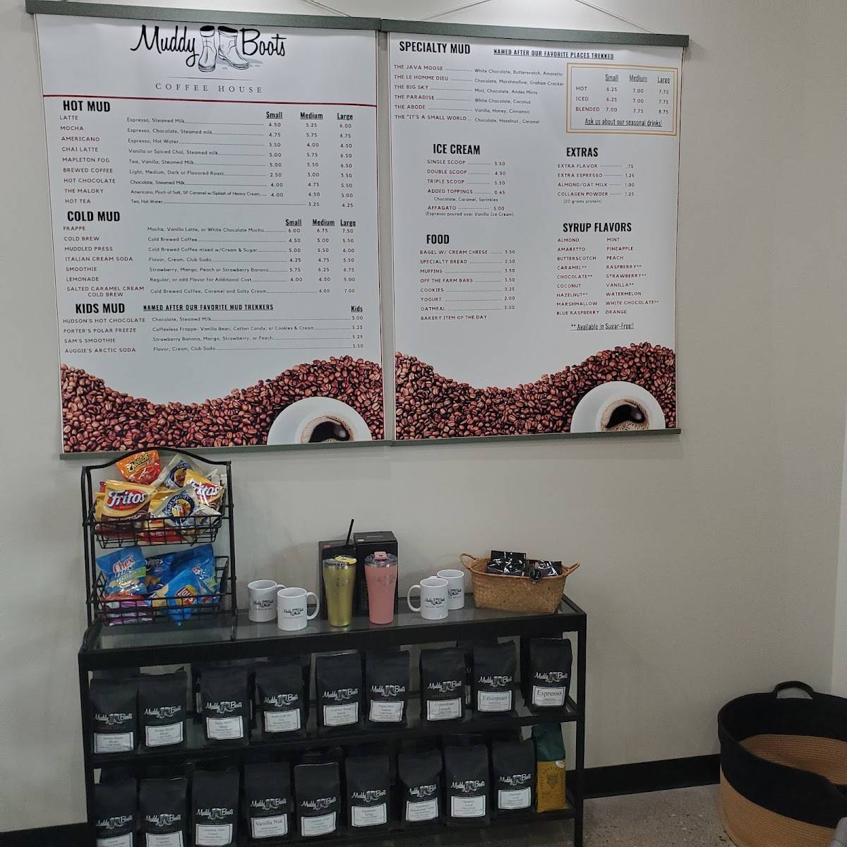 Menu at Muddy Boots Coffee House, Mapleton
