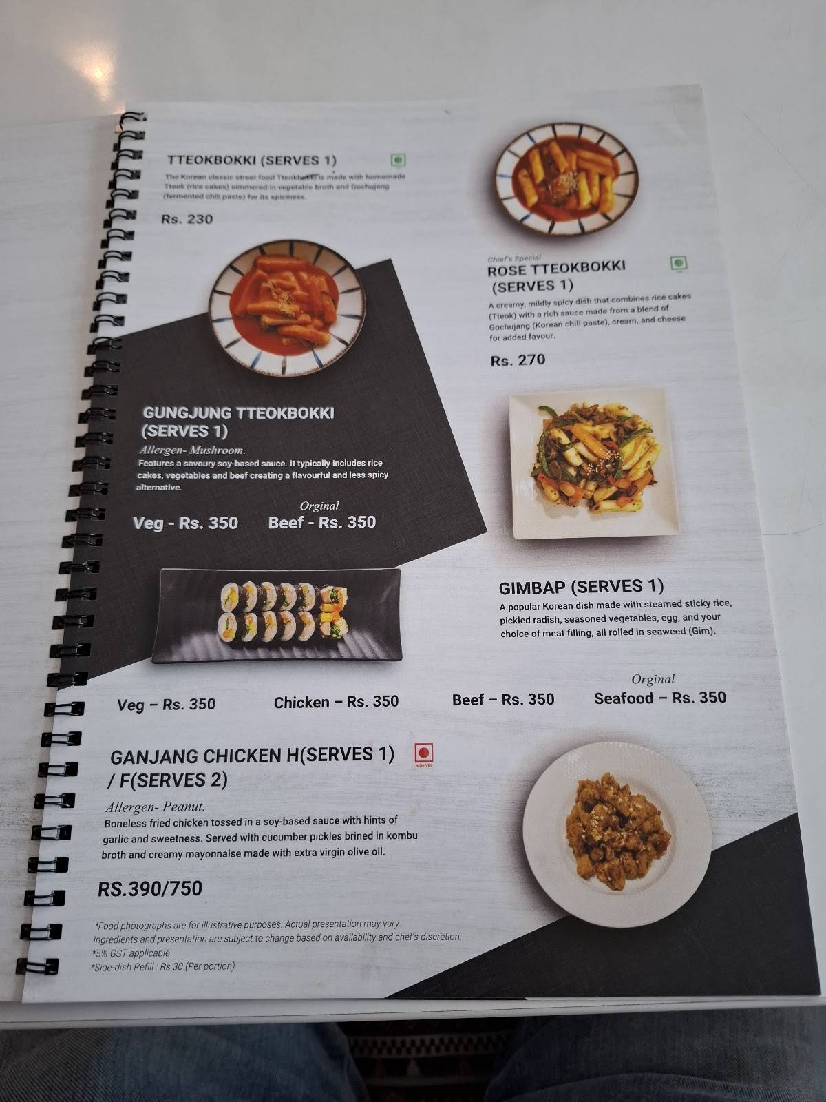 Menu at Mukbang Korean Restaurant & Bakery, Kochi