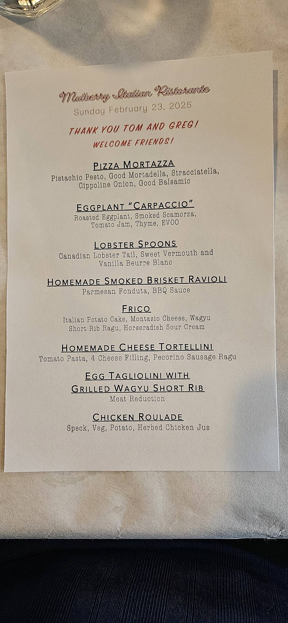 Menu at Mulberry Italian Ristorante pub & bar, Lackawanna