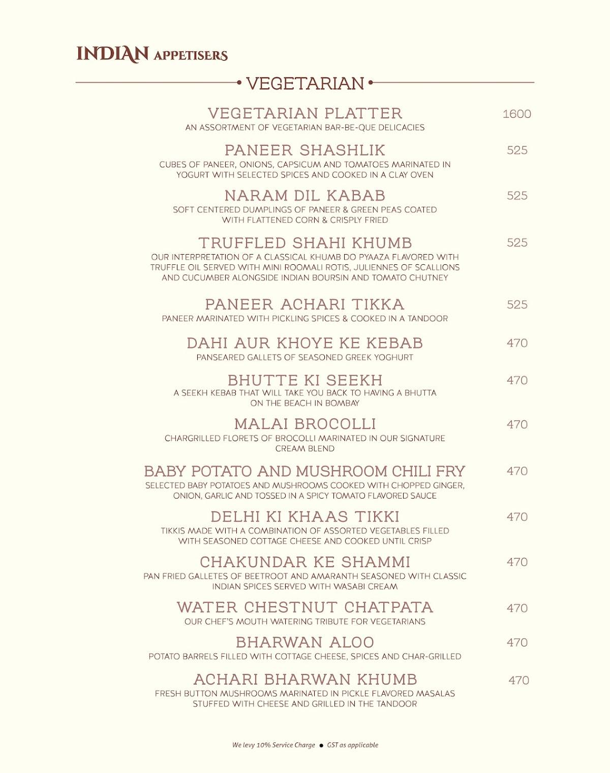 Menu at Gallops Restaurant, Mumbai, Inside Mahalaxmi Racecourse
