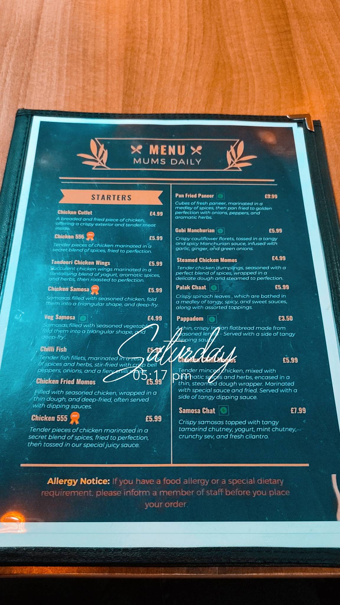 Menu at Mums Daily, Indian Restaurant & Kerala Cafe, Cardiff, Cardiff